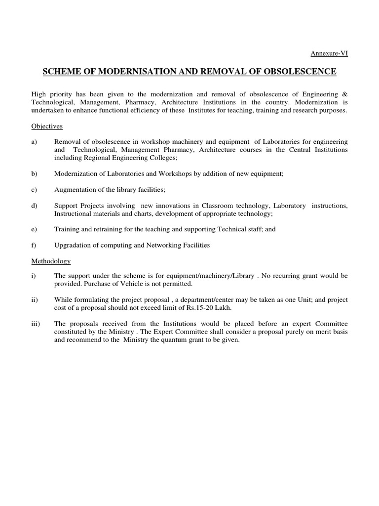 Modernization and Removal of Obsolescence Proposal Form | PDF ...
