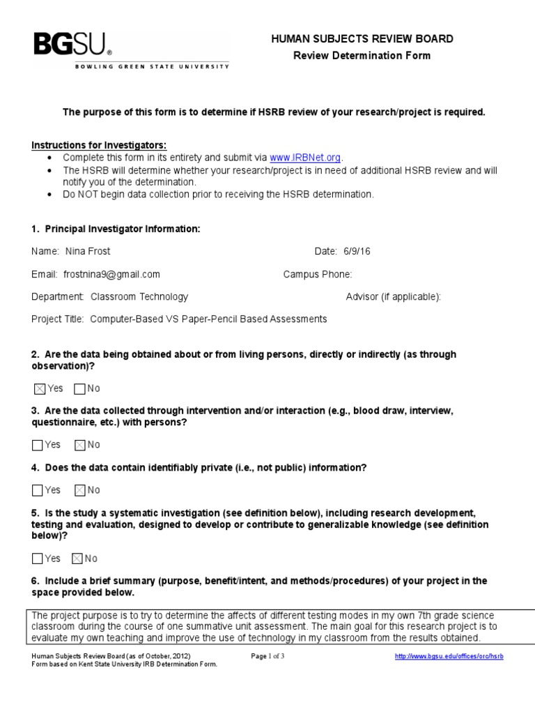 Review Determination Form | PDF | Learning | Cognition