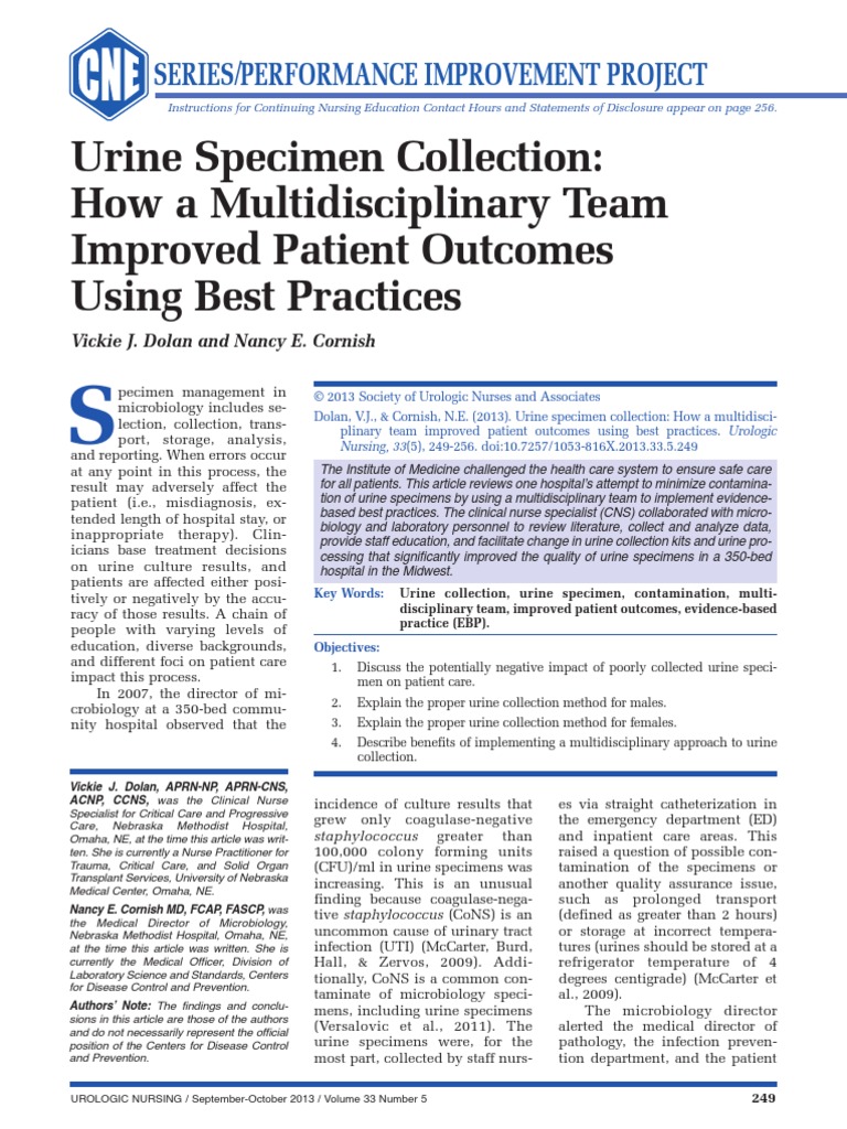 Urine Specimen Collection - How A Multidisciplinary Team Improved ...