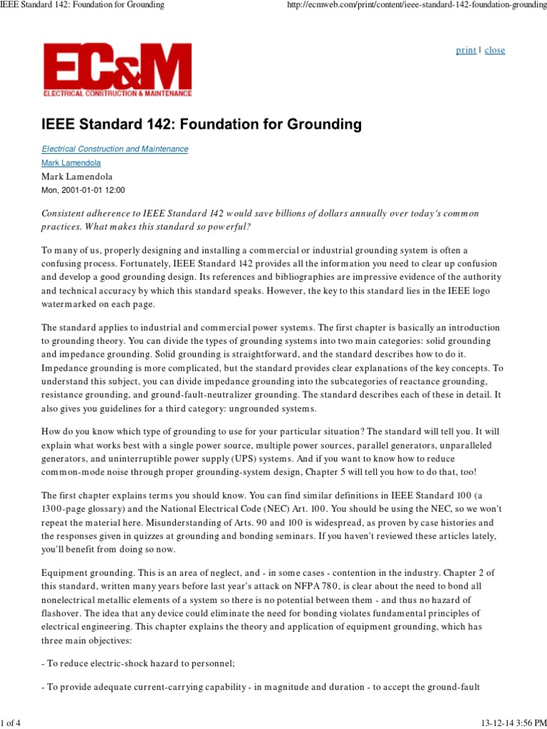 IEEE Standard 142 - Foundation For Grounding | PDF | Microprocessor ...