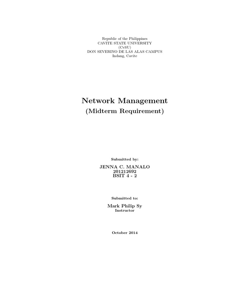 Network Management: (Midterm Requirement) | PDF