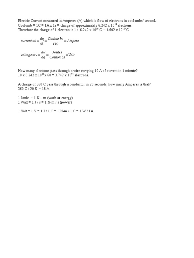 Electrical Circuits Short Notes | PDF