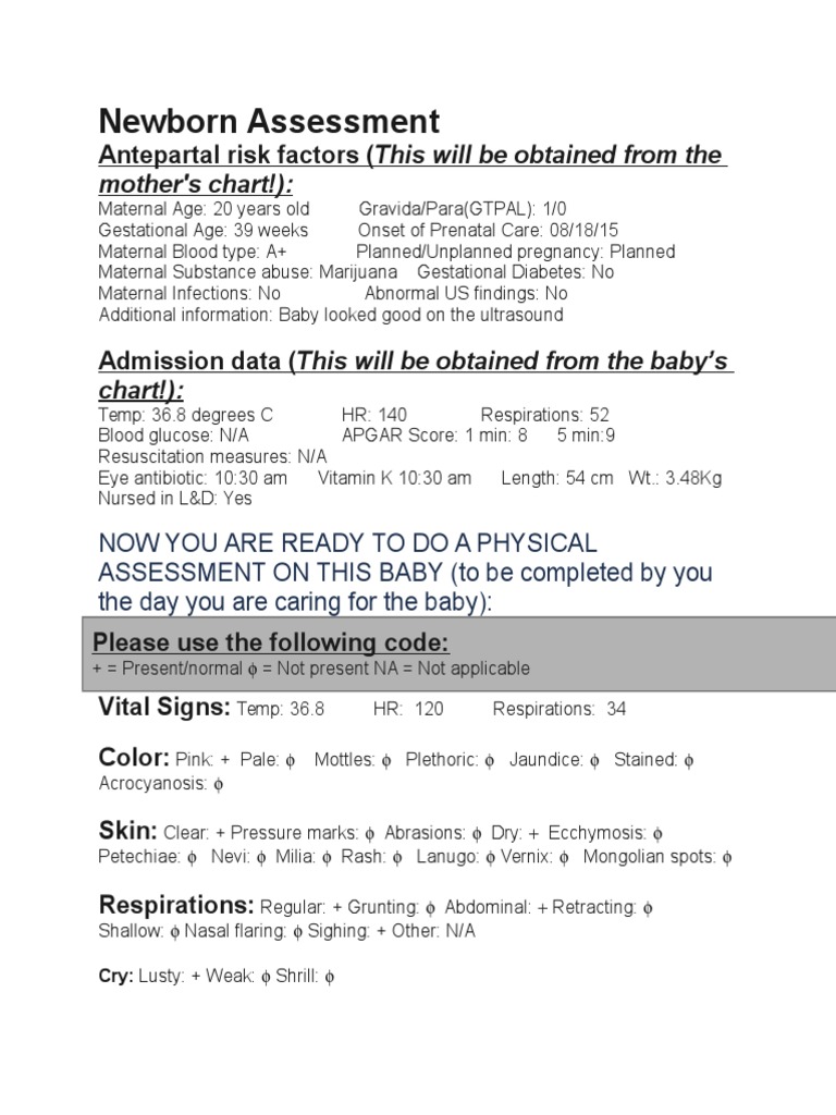 Newborn Assessment | PDF | Infants | Labia