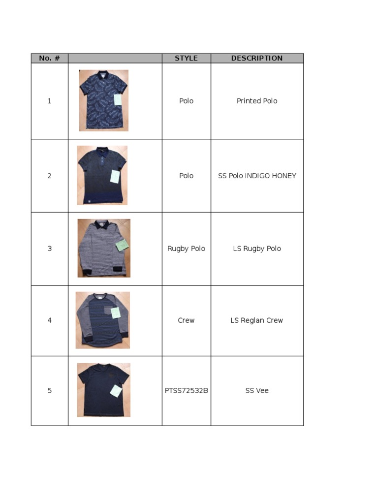 Men's Polo and Crew Shirt Styles | PDF | Cooking, Food & Wine