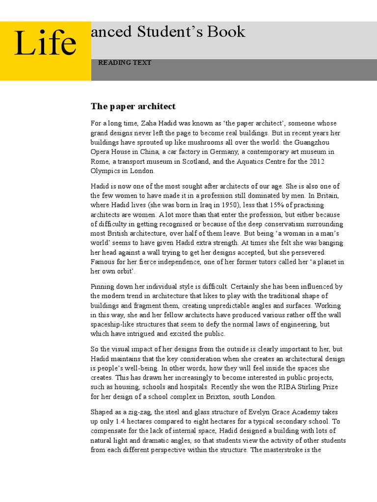 Advanced Student's Book: The Paper Architect | PDF | Perspective ...