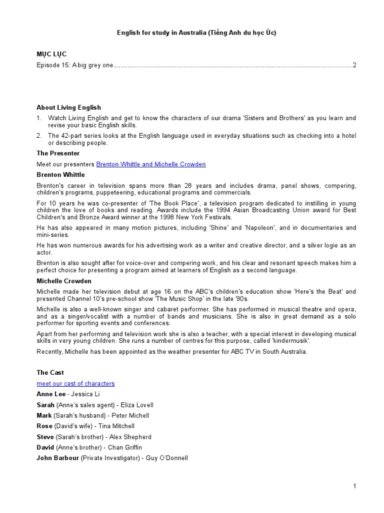 Brenton Whittle and Michelle Crowden | PDF | Television Programs ...