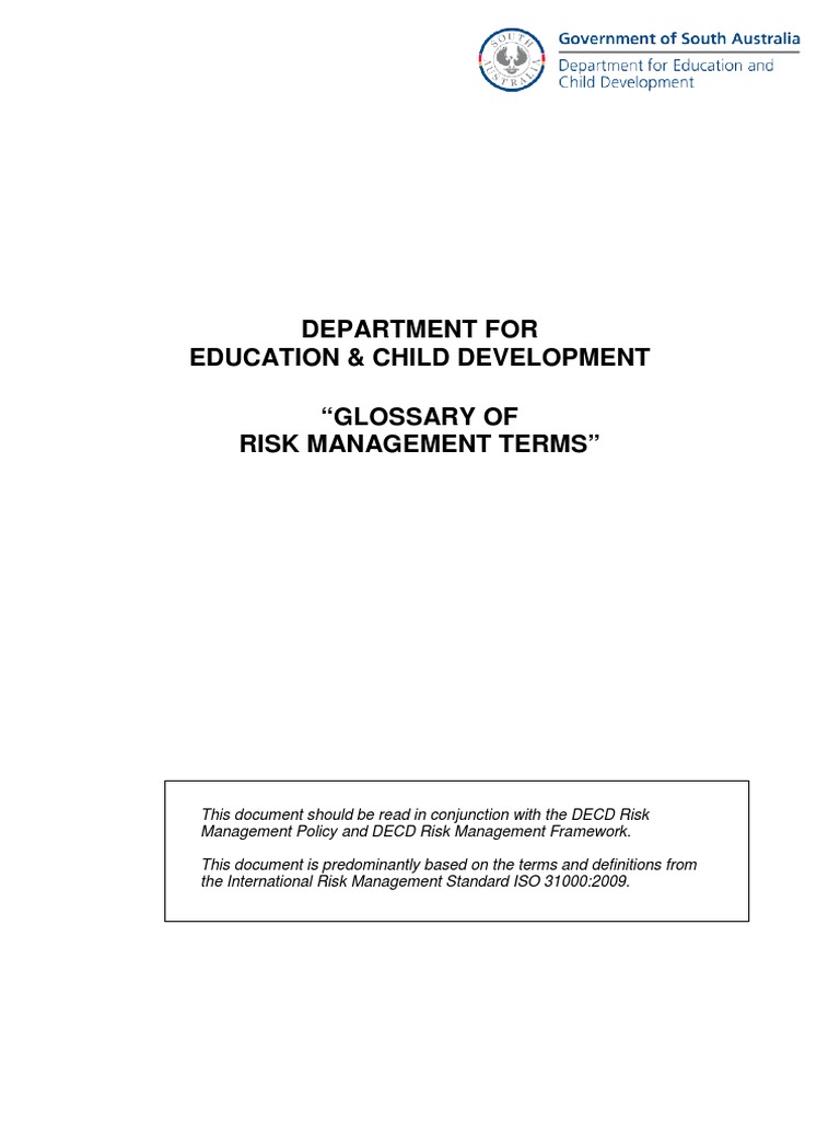 Glossary of Risk Management T | PDF | Risk Management | Risk