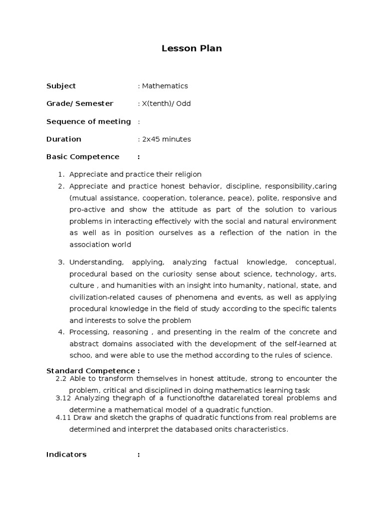 RPP Direct Instruction English Rev - Mathematics Lesson Plan | PDF ...