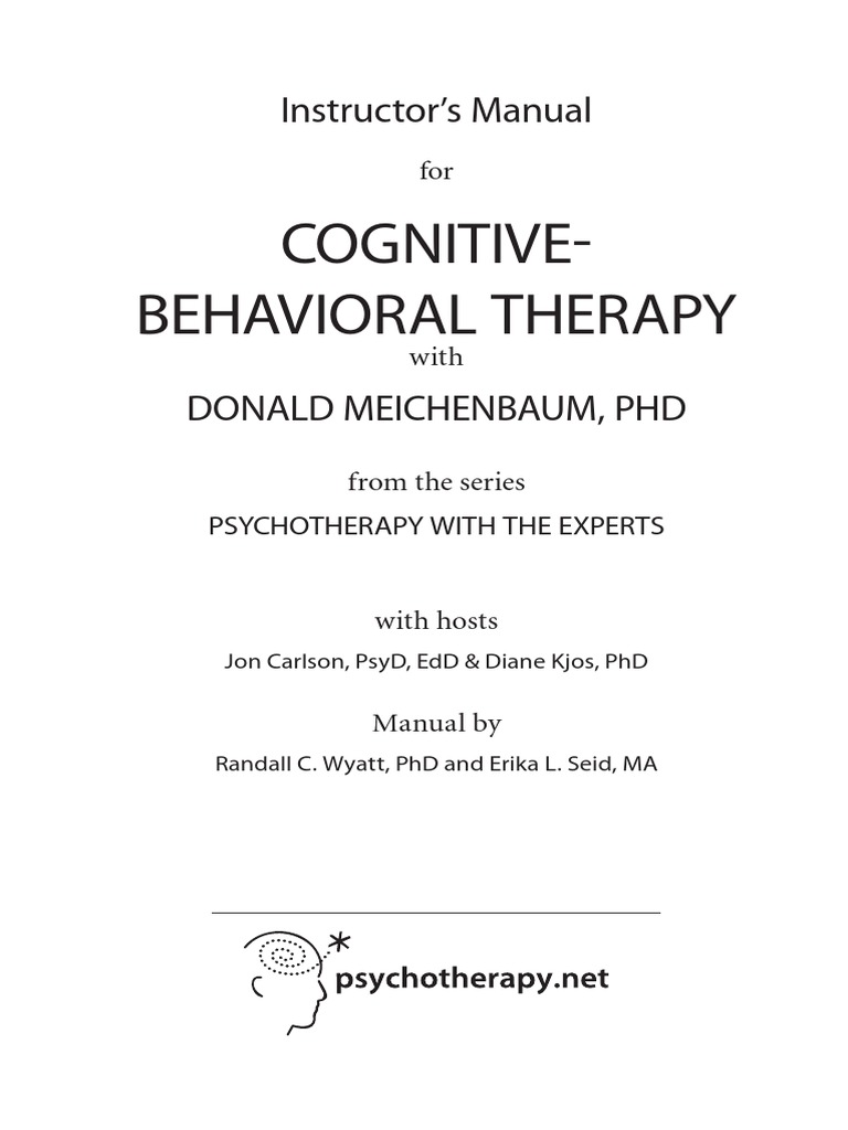 Meichenbaum's Cognitive Therapy | PDF | Cognitive Behavioral Therapy ...