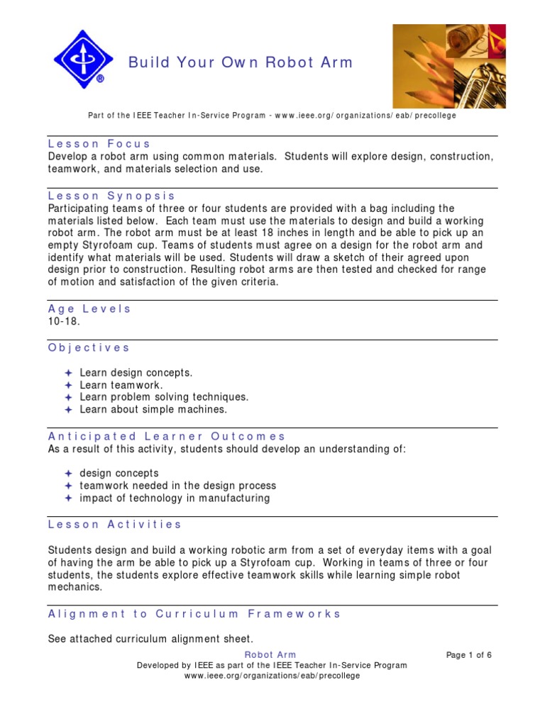 Build Own Robot Arm PDF | PDF | International Space Station | Spaceflight