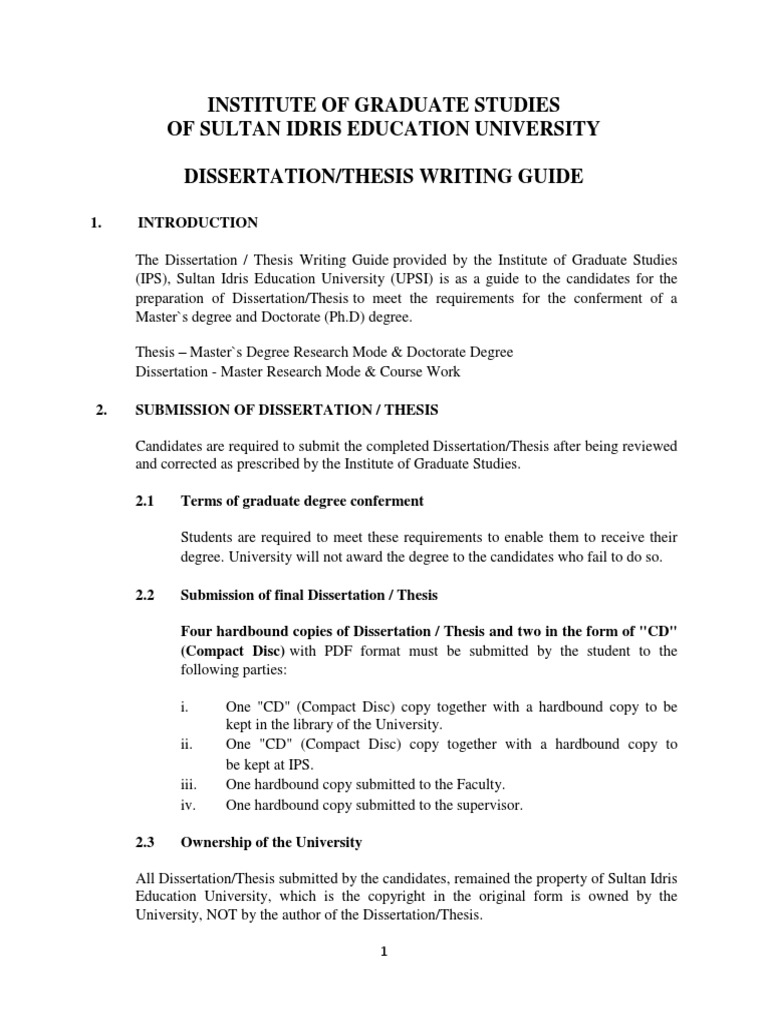 Thesis Guideline Upsi | Thesis | Doctor Of Philosophy Thesis Guideline Upsi | Thesis | Doctor Of Philosophy
