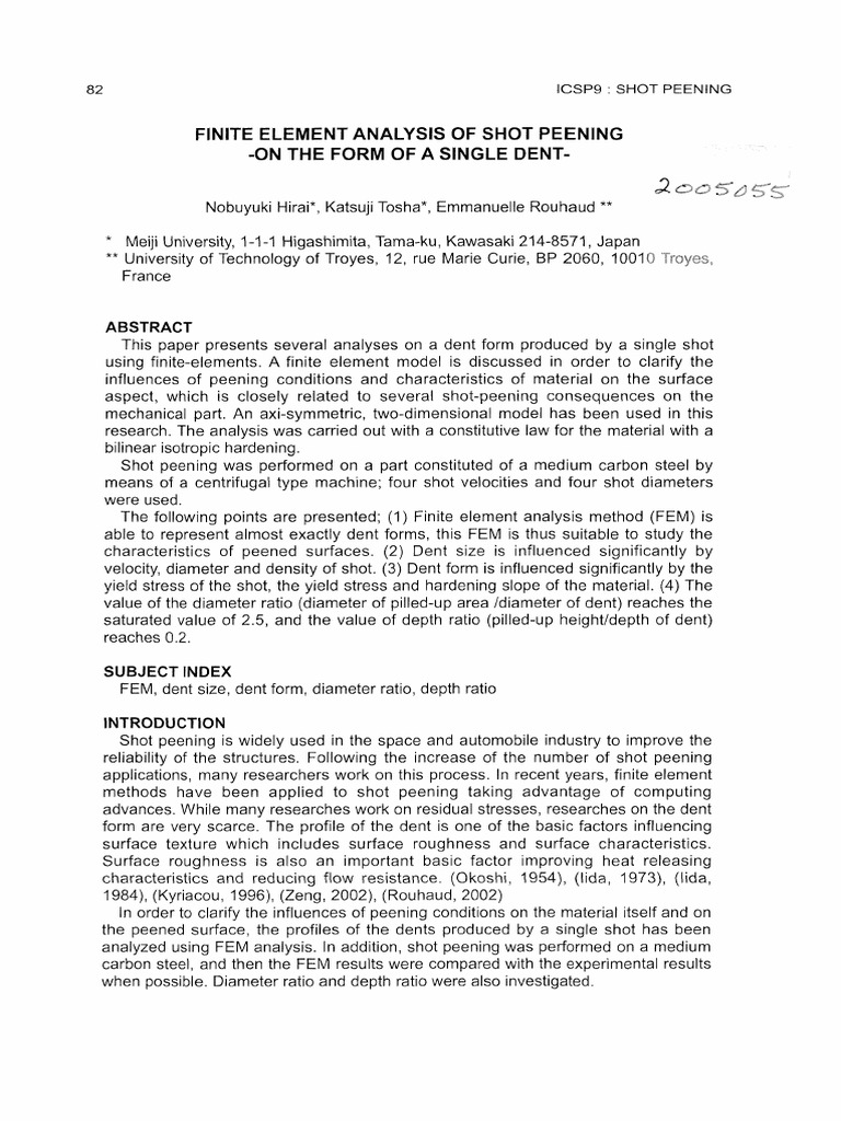 Single Indent PDF | PDF | Finite Element Method | Stress (Mechanics)