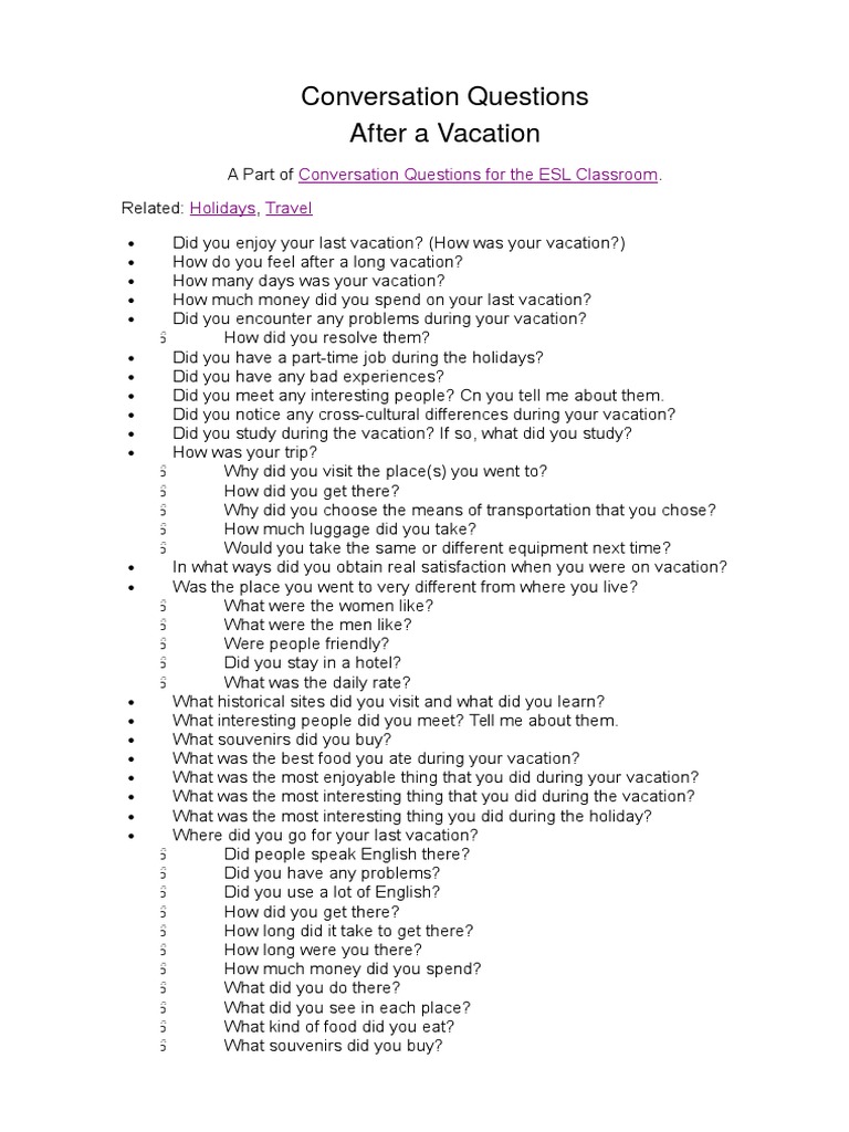 Conversation Questions | PDF