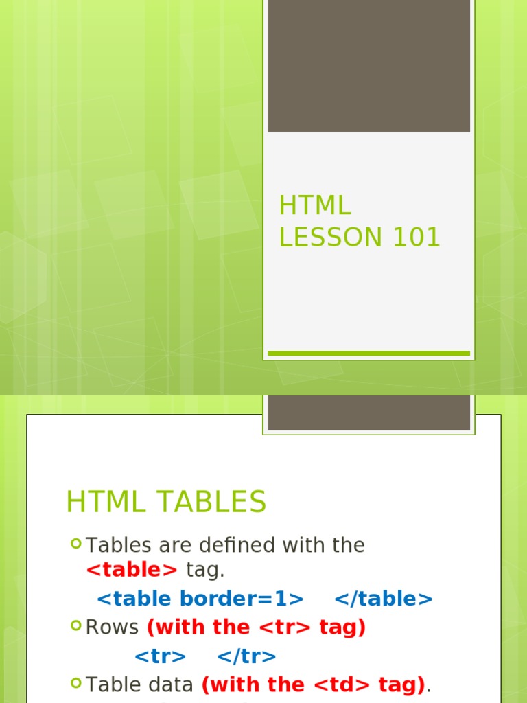 Tables | PDF | Html Element | Web Development