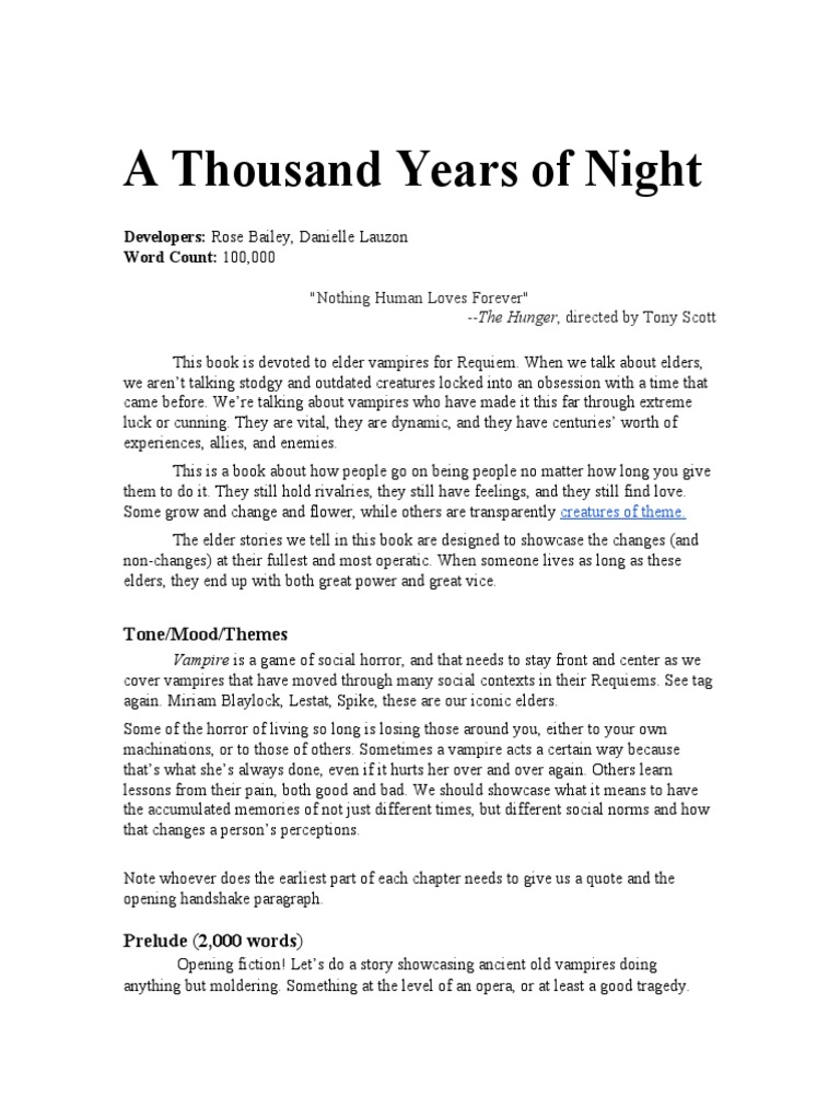 A Thousa AThousandYearsofNightOutlinepublicnd Years of Night Outline ...