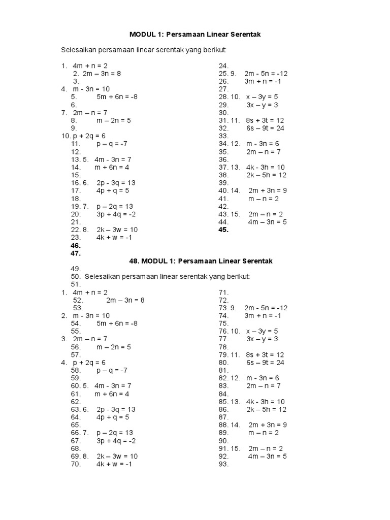 Persamaan Linear