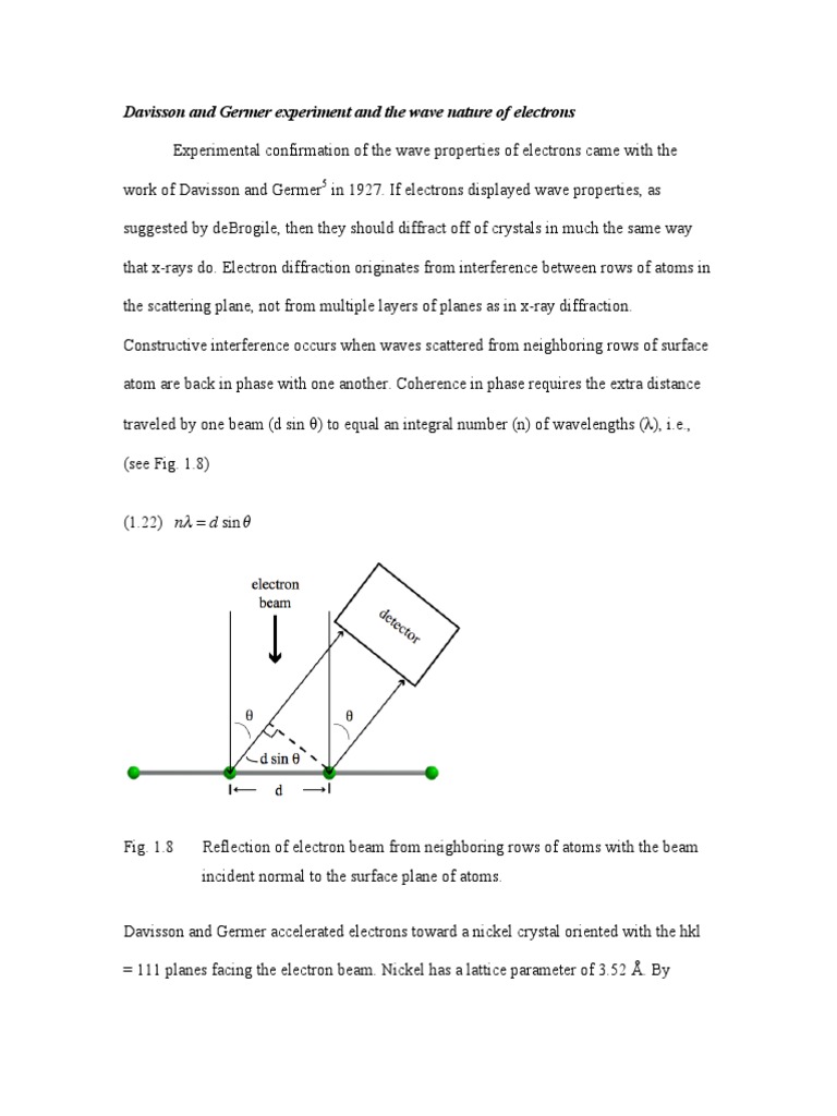 Davisson-Germer Experiment: Electron Waves | PDF