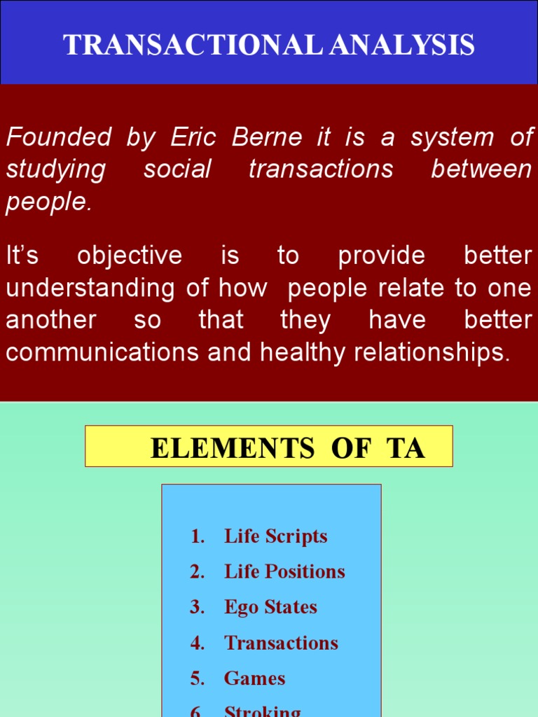 TA by Eric Berne | PDF | Metaphysics Of Mind | Psychology