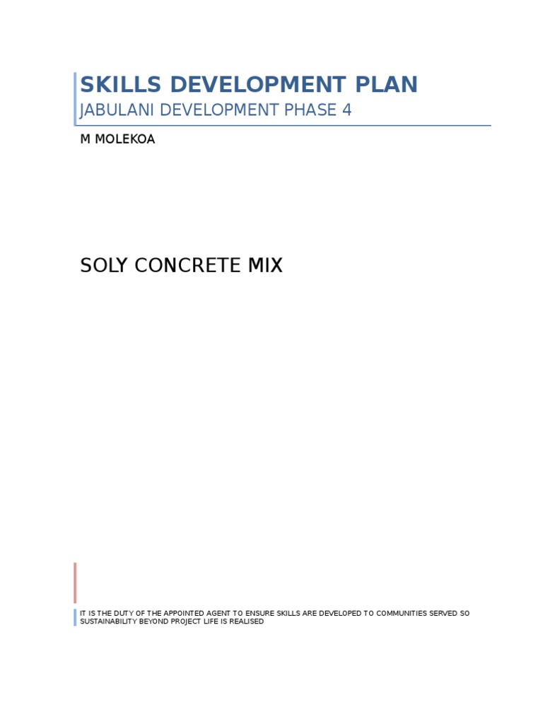 Skills Development Plan Jabulani Phse 4 | Download Free PDF ...