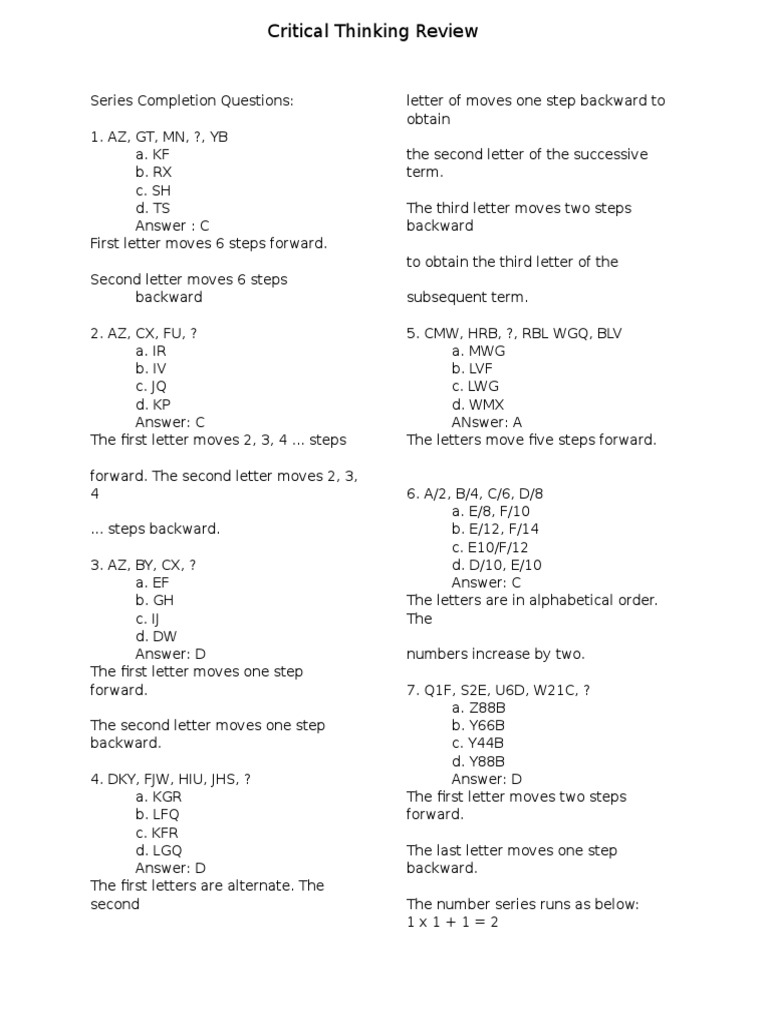 Series Completion Questions | PDF