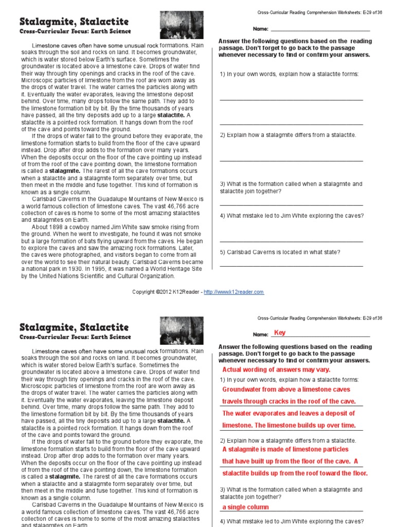Gr5 Wk29 Stalagmite Stalactite | PDF | Cave | Limestone