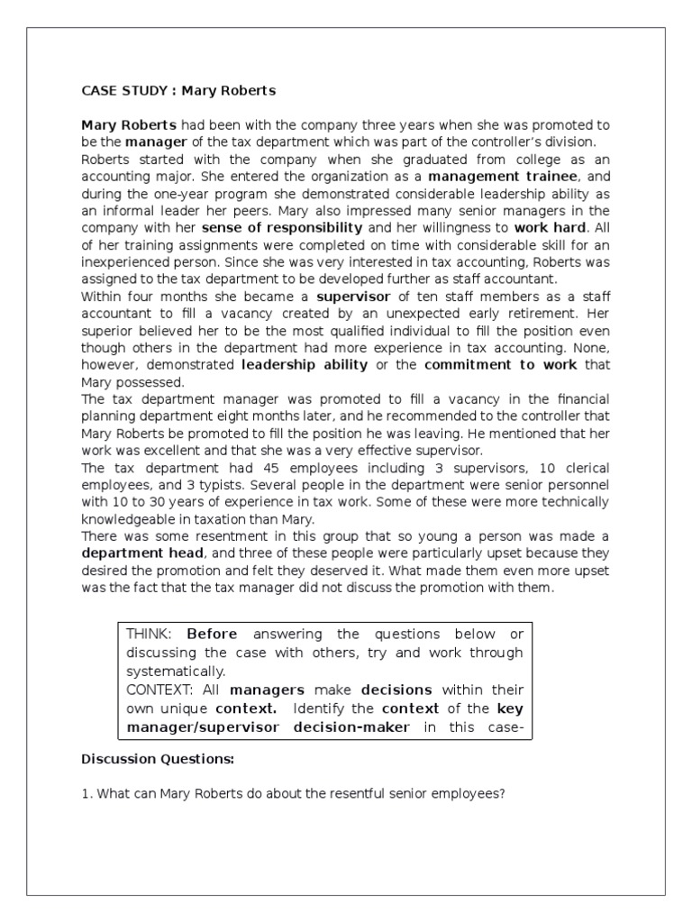 Case Study-Mary Roberts | PDF