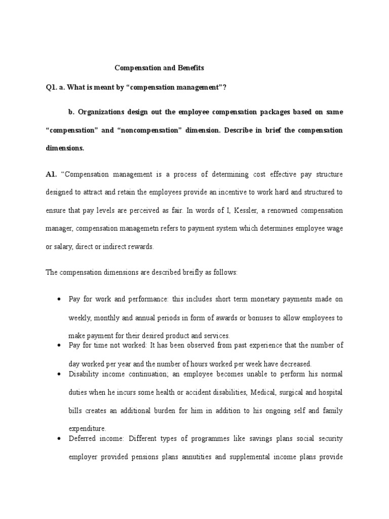 Understanding Compensation Management | PDF | Compensation And Benefits ...