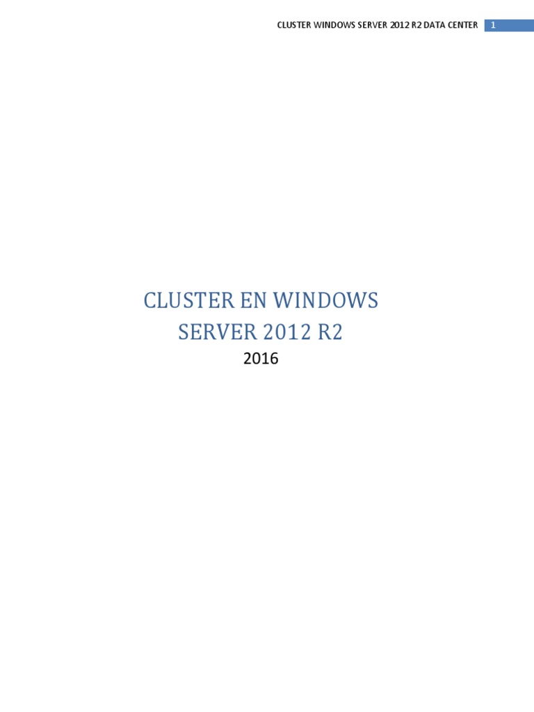 Cluster Windows Server 12 R2 PDF | PDF | Grupo de computadoras | Dirección IP