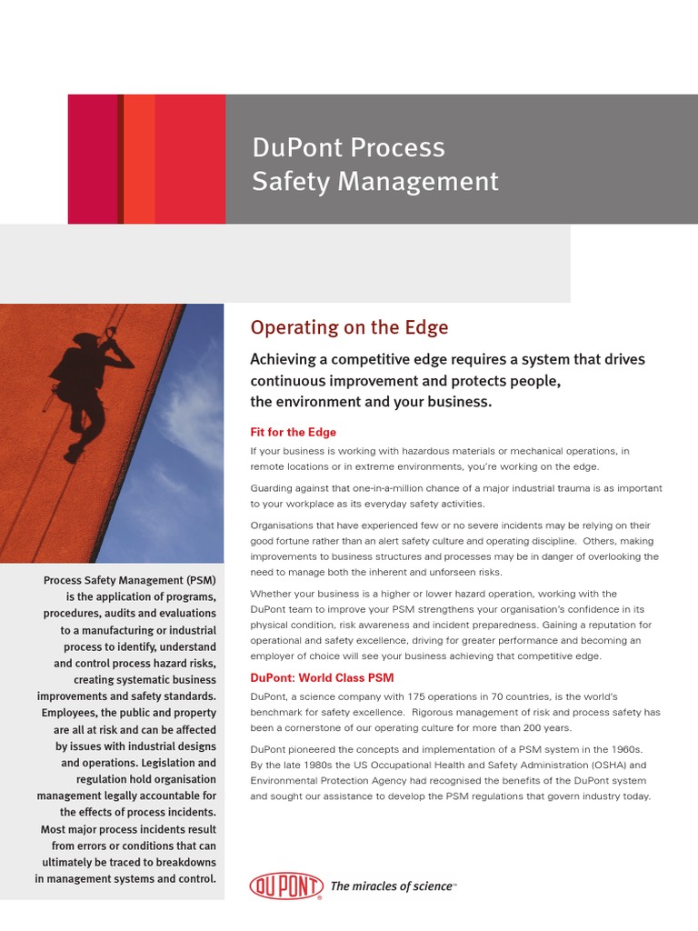 Dupont Process Safety Management: Operating On The Edge | Risk ...
