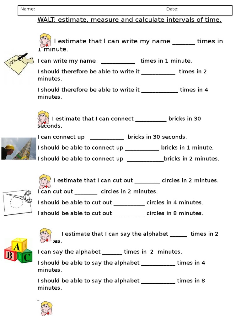 Time Estimation and Measurement Activities | PDF | Teaching Mathematics