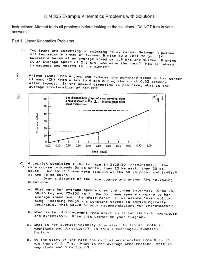 Example Kinematics Problems With Solutions | PDF | Teaching Methods ...