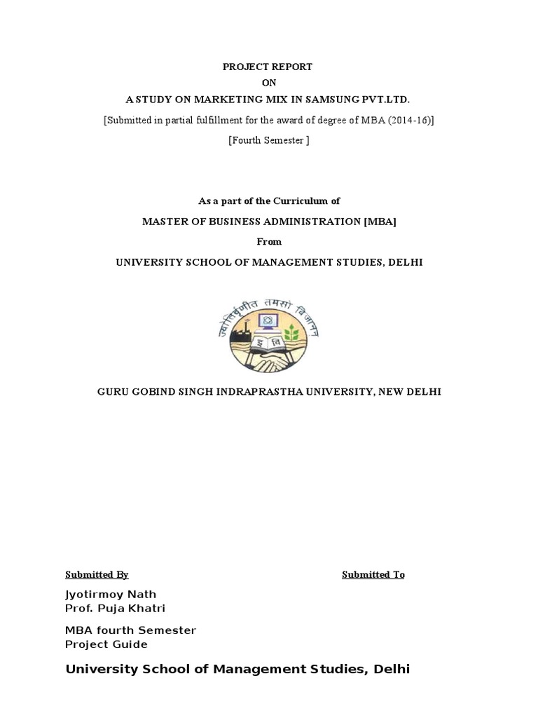 4th Sem Project | PDF | Samsung | Distribution (Business)