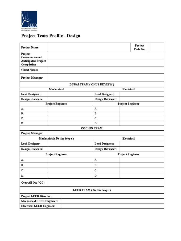 Project Team Profile - Design & Supervision | PDF | Art | Technology ...