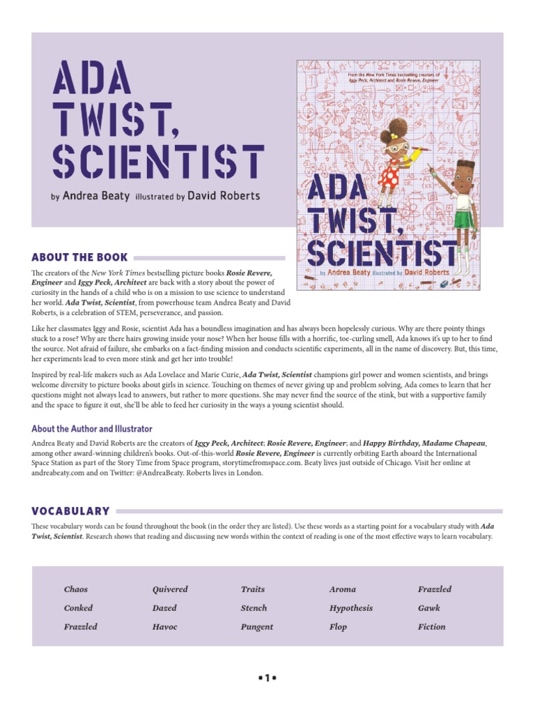 ADA TWIST, SCIENTIST: Teaching Guide | Scientist | Experiment