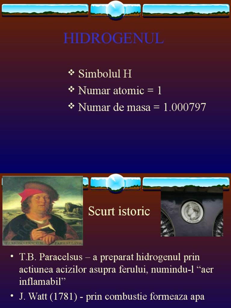 HIDROGENUL-prezentare Curs1 | PDF
