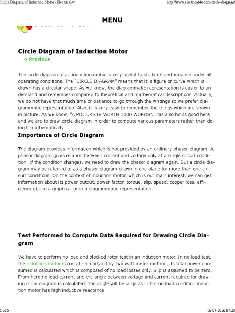 Circle Diagram | PDF | Electromagnetism | Electrical Engineering