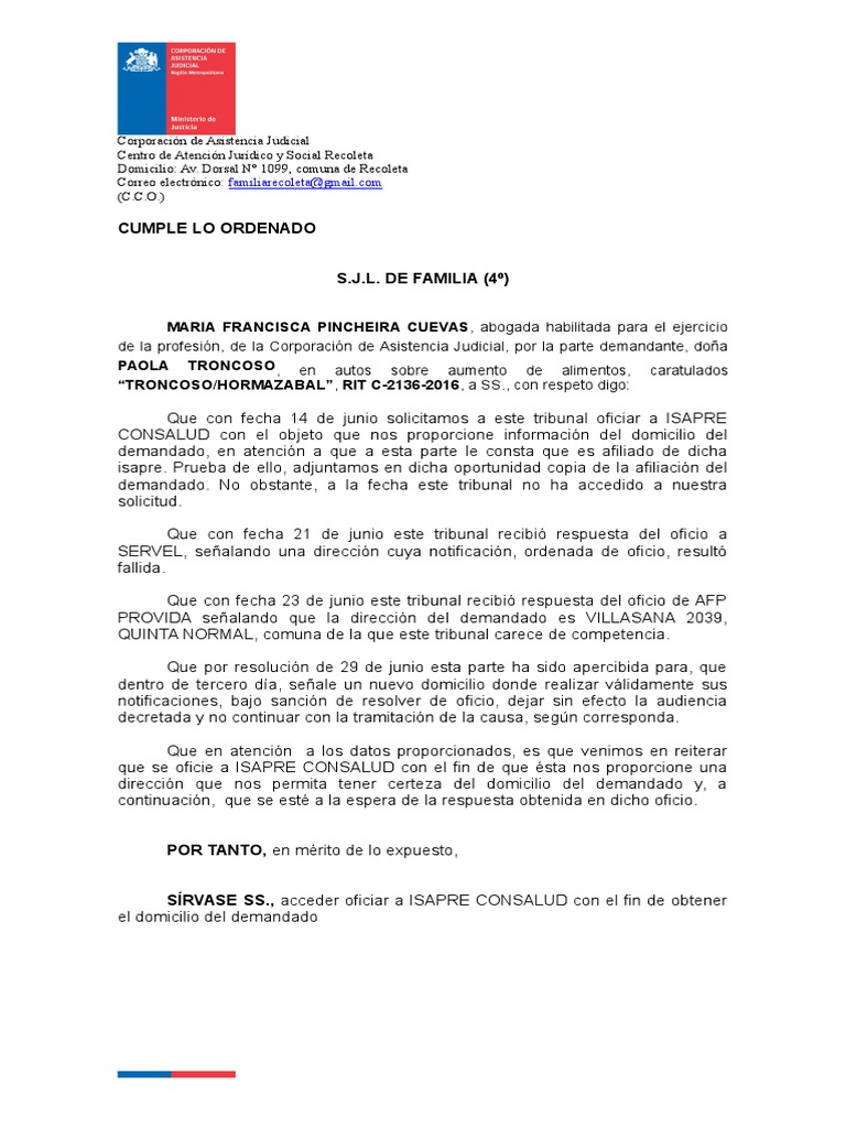 Escrito De Ampliación De Plazo