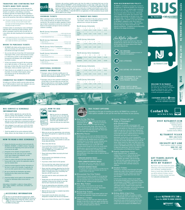 Bus Rider Guide | PDF | Ticket (Admission) | Fare
