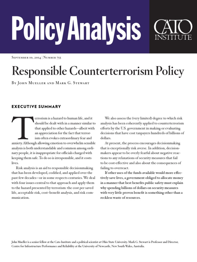 Responsible Counterterrorism Policy | PDF | Counter Terrorism | Risk