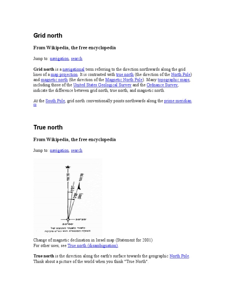 Grid North: From Wikipedia, The Free Encyclopedia | PDF