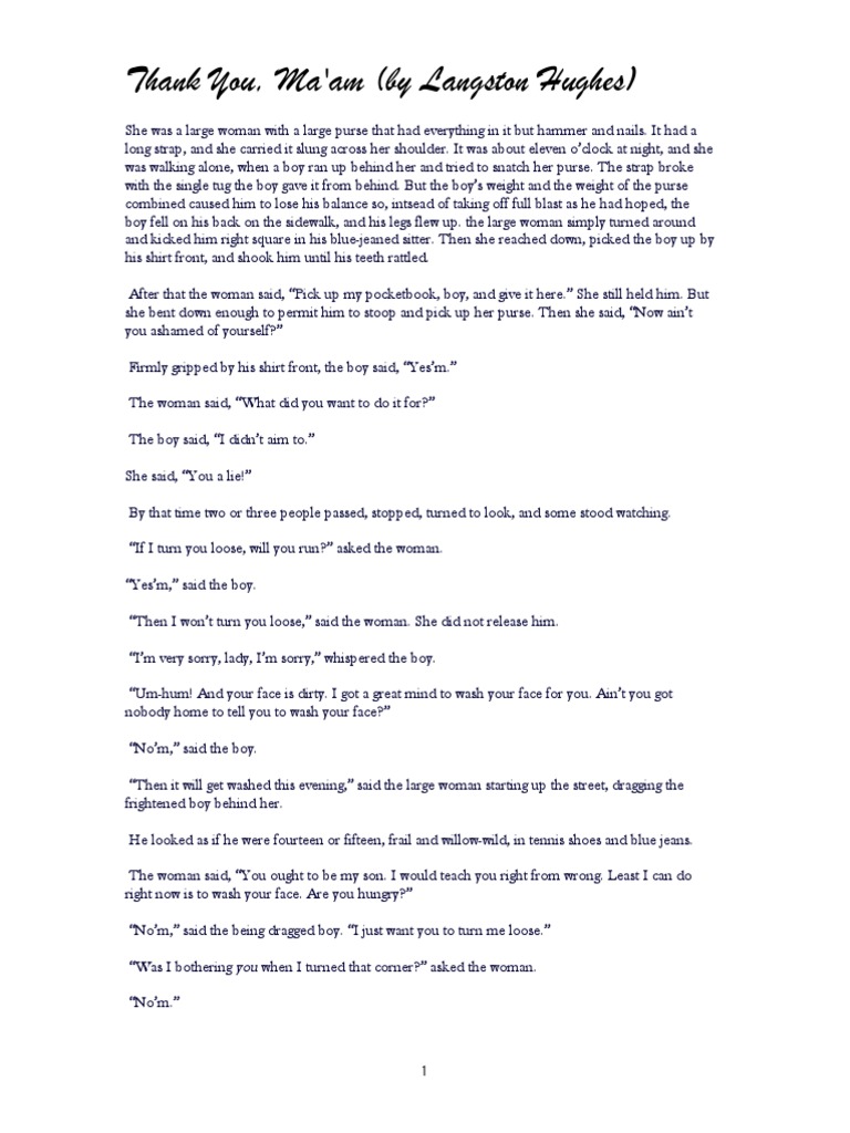 Thank You Maam | PDF