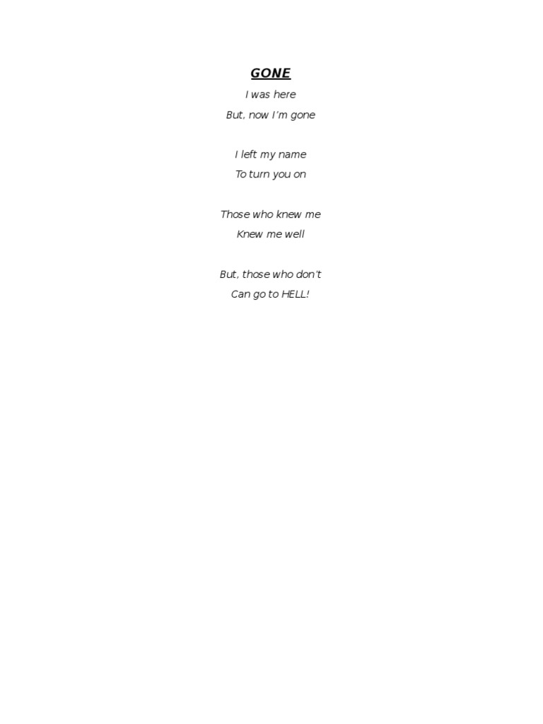 I Was Here But, Now I'm Gone | PDF