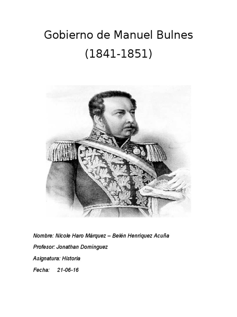 Gobierno de Manuel Bulnes | PDF | Chile | Agitación