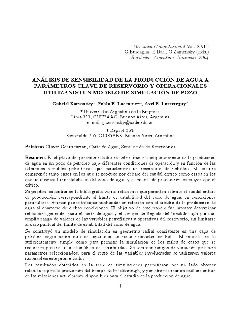 Conificacion PDF | PDF | Simulación | Agua