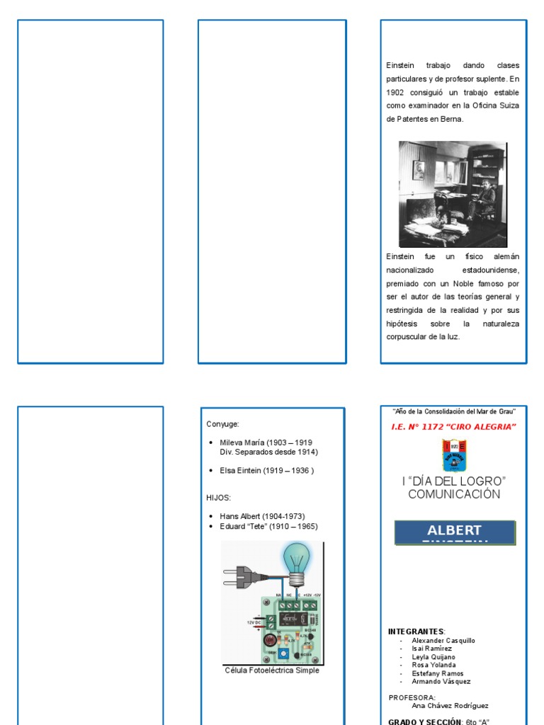 Triptico Albert Einstein | PDF