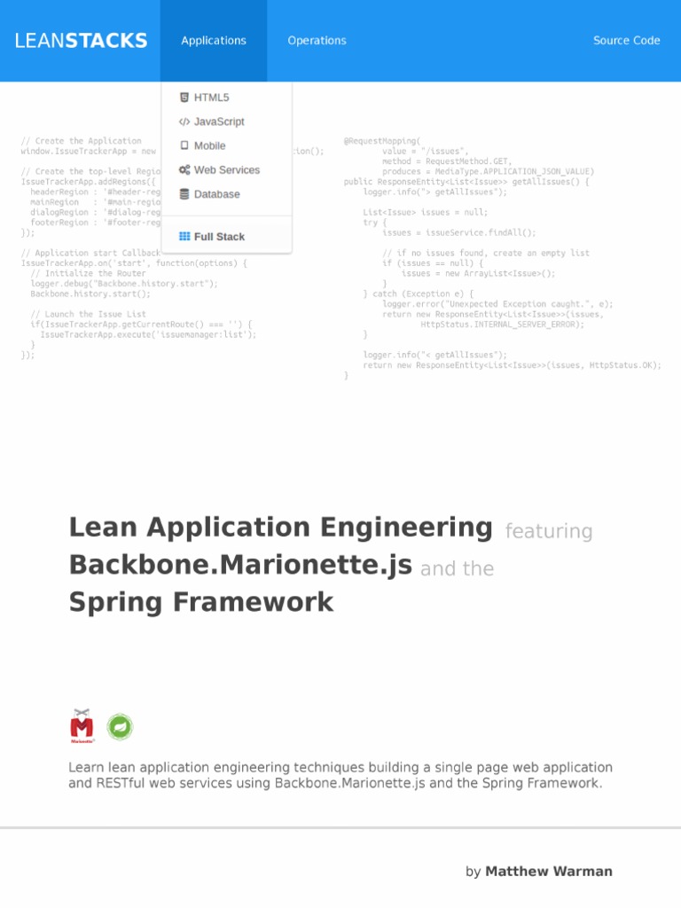Leanstacks Marionette Spring | PDF | Ajax (Programming) | Web Application
