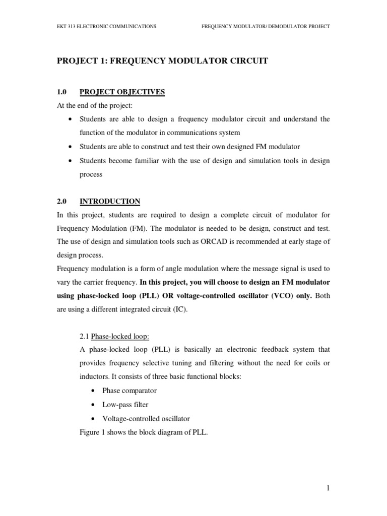Project 1 | PDF | Frequency Modulation | Electronic Circuits
