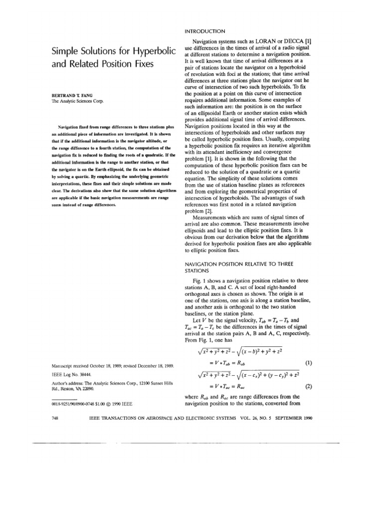 Simple Solutions For Tdoa Fang Pdf 