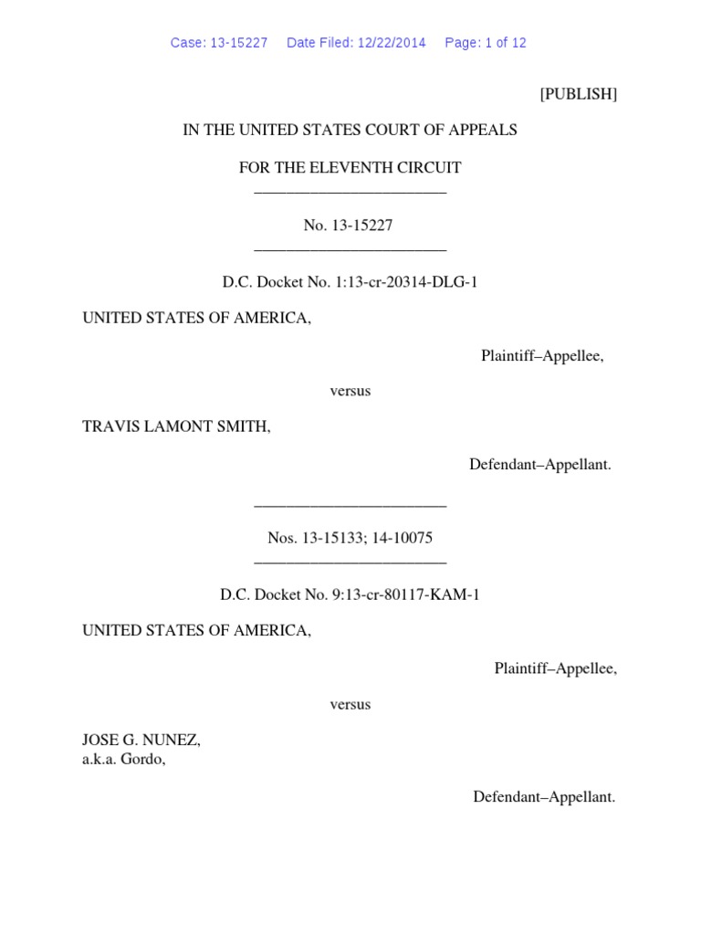 United States v. Travis Lamont Smith, 11th Cir. (2014) | PDF | United ...