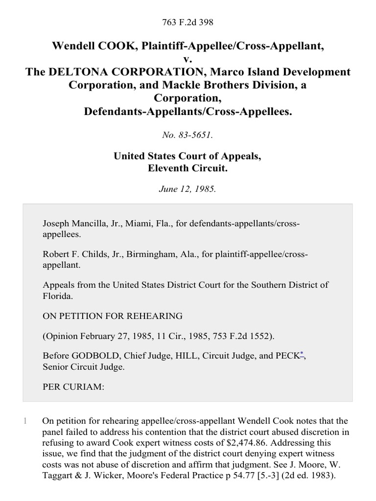 Wendell Cook, Plaintiff-Appellee/cross-Appellant v. The Deltona ...